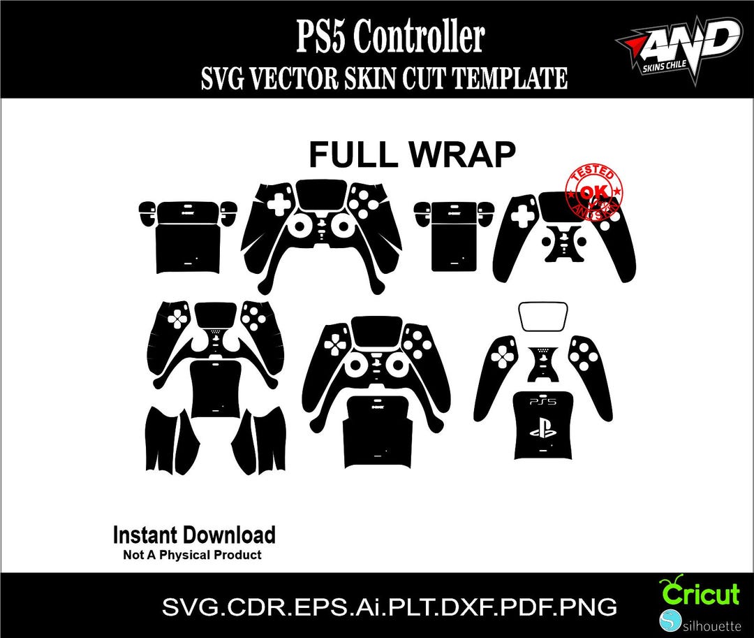 Playstation Ps5 Controller Skin Template Vector Skin Layout Skin Die ...