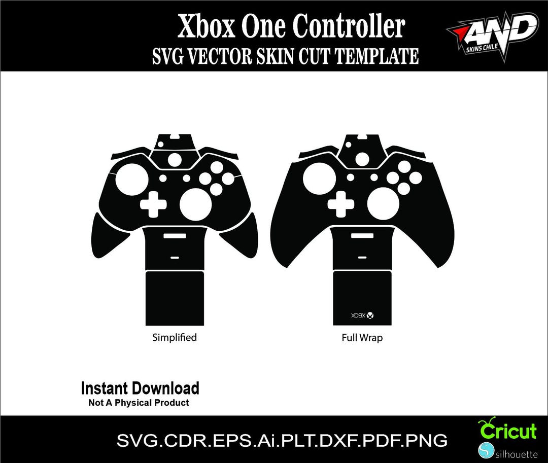 Xbox One Controller Skin Template Vector Skin Layout Skin Die Cuts File ...