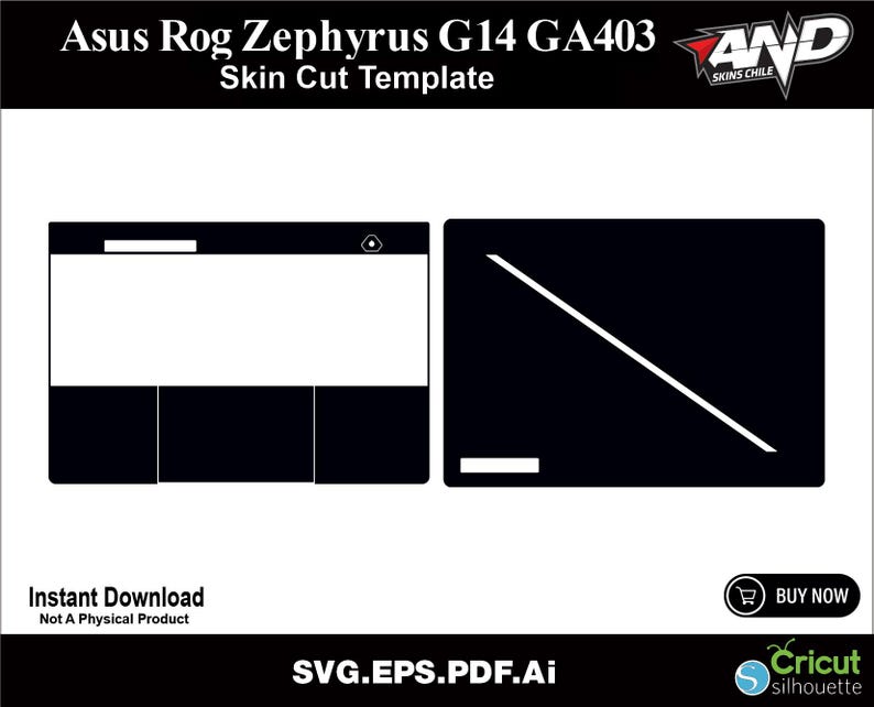 Asus Rog Zephyrus G14 GA403 Template Vector Skin Layout Skin Die Cuts ...
