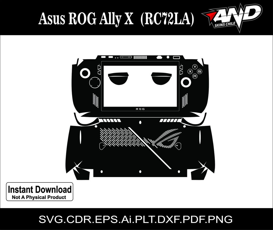 Asus ROG Ally X (RC72LA) Skin Template Vector File Template Skin Die ...