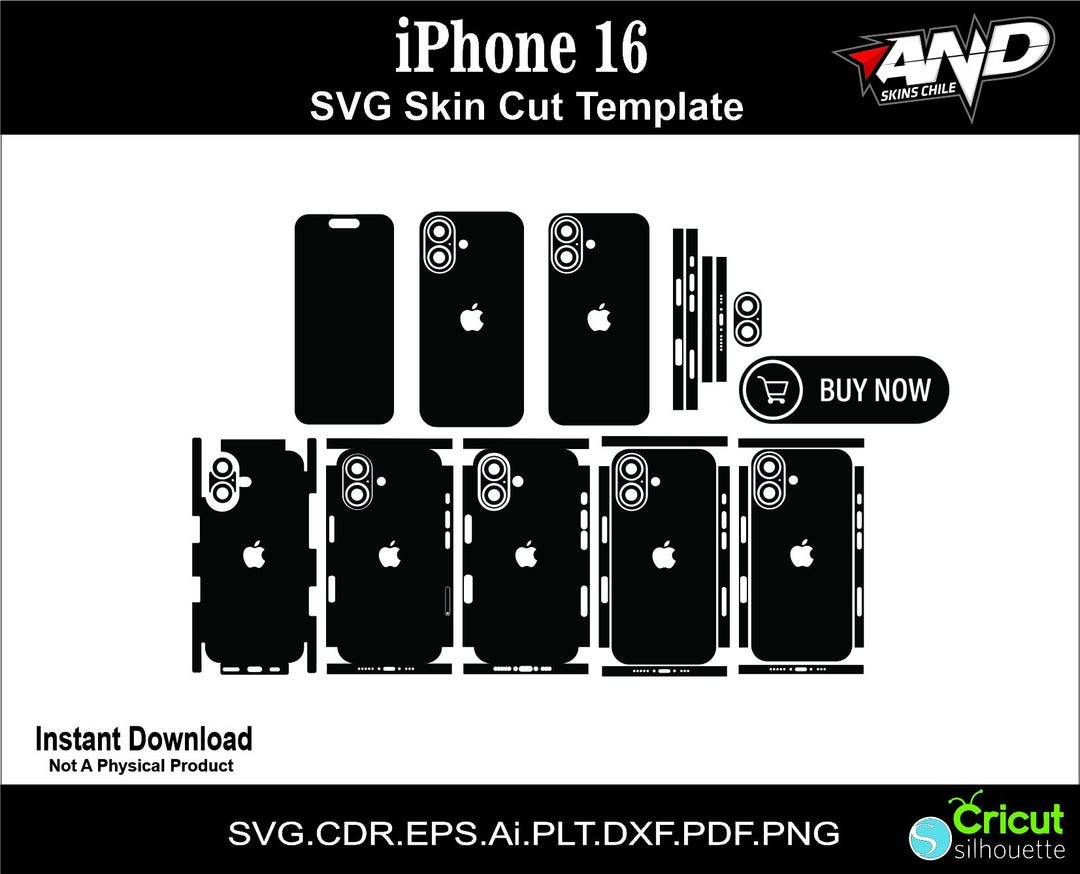 IPhone 16 Skin Vector Template Skin Layout Skin Die Cuts File Svg Skin ...