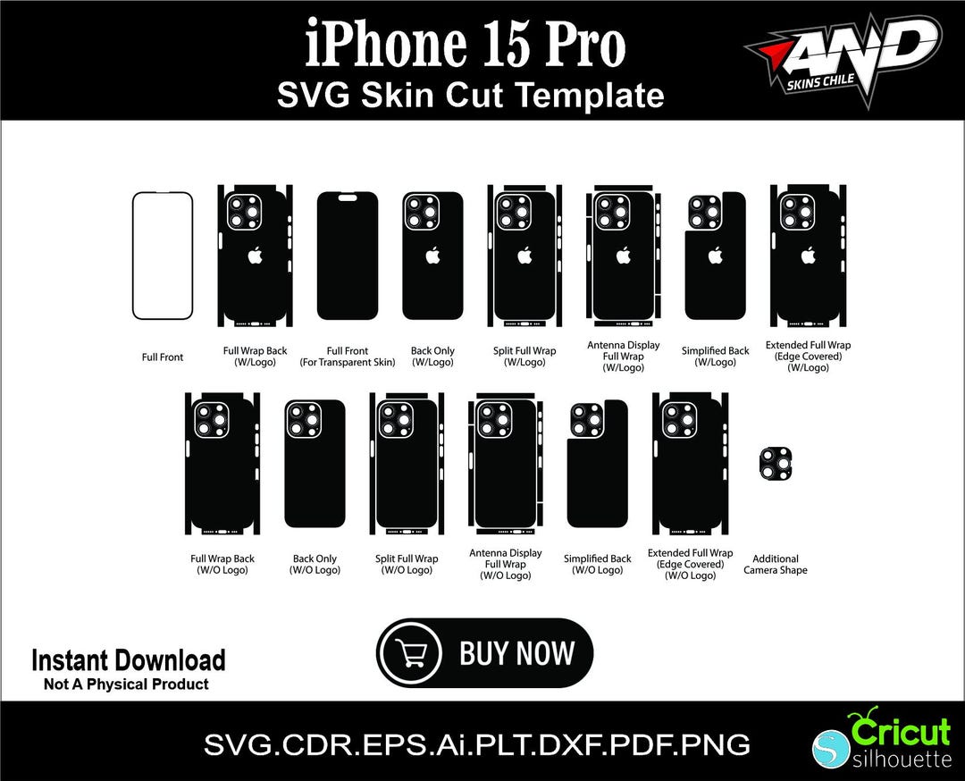 IPhone 15 Pro Skin Vector Template Skin Layout Skin Die Cuts File Svg ...