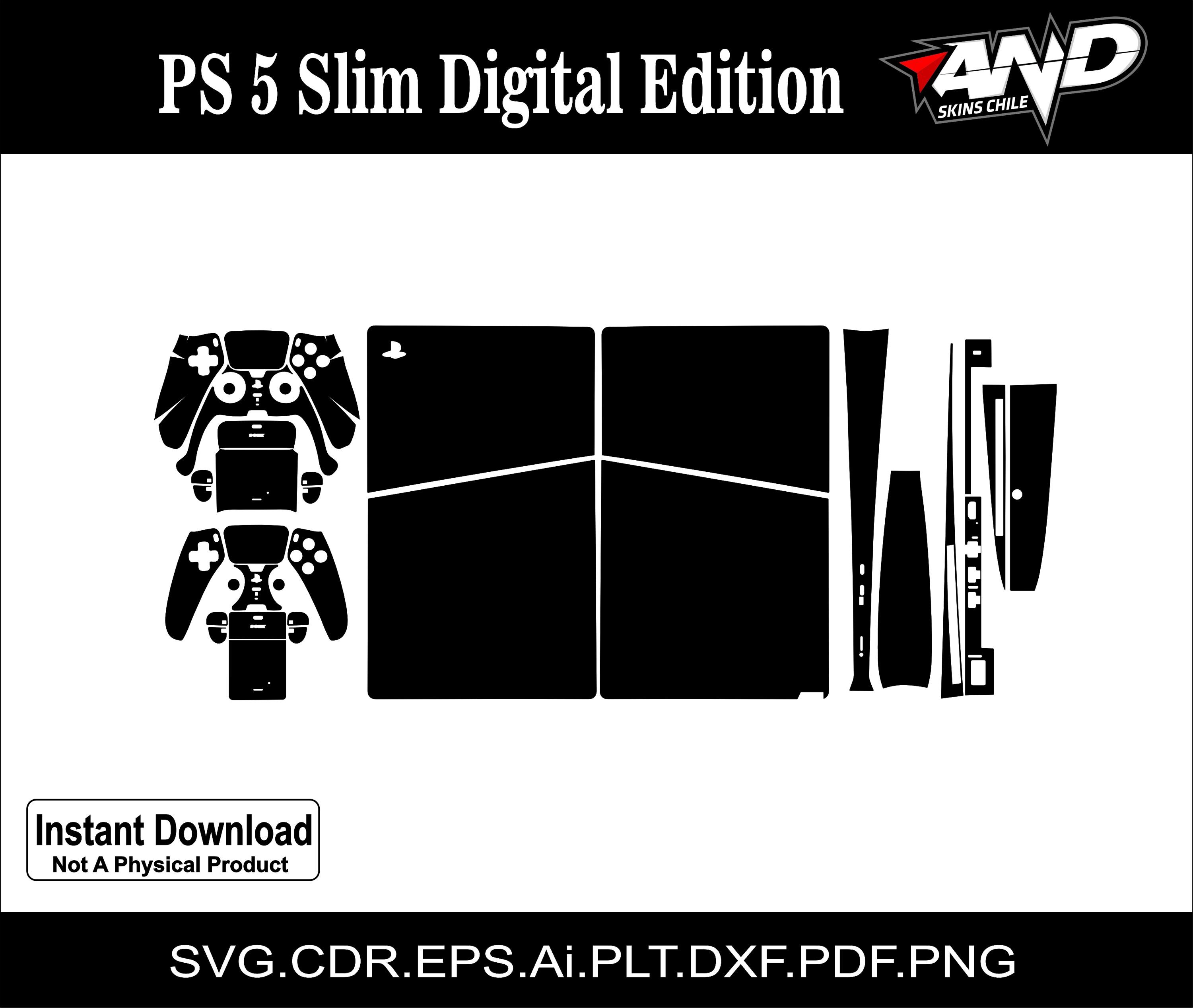 Playstation Ps5 Slim Digital Edition Skin Template Vector File Template ...