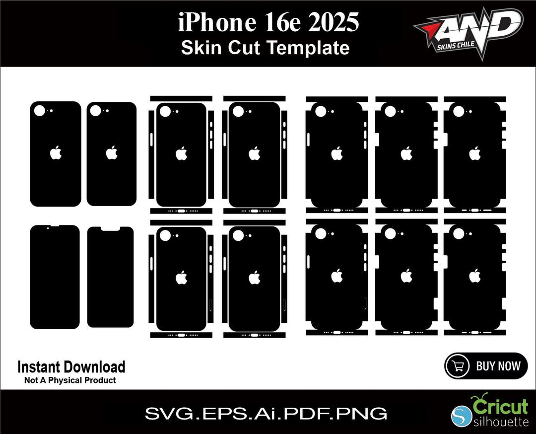 IPhone 16e Skin Vector Template Skin Layout Skin Die Cuts File Svg Skin ...