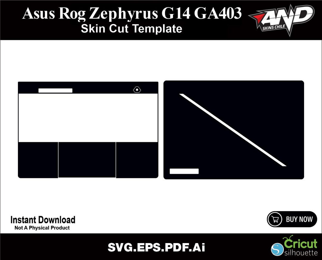 Asus Rog Zephyrus G14 GA403 Template Vector Skin Layout Skin Die Cuts ...