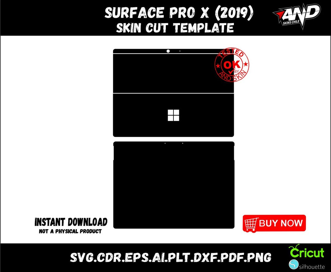 Surface Pro X 2019 Skin Vector Template Skin Layout Skin Die Cuts File ...