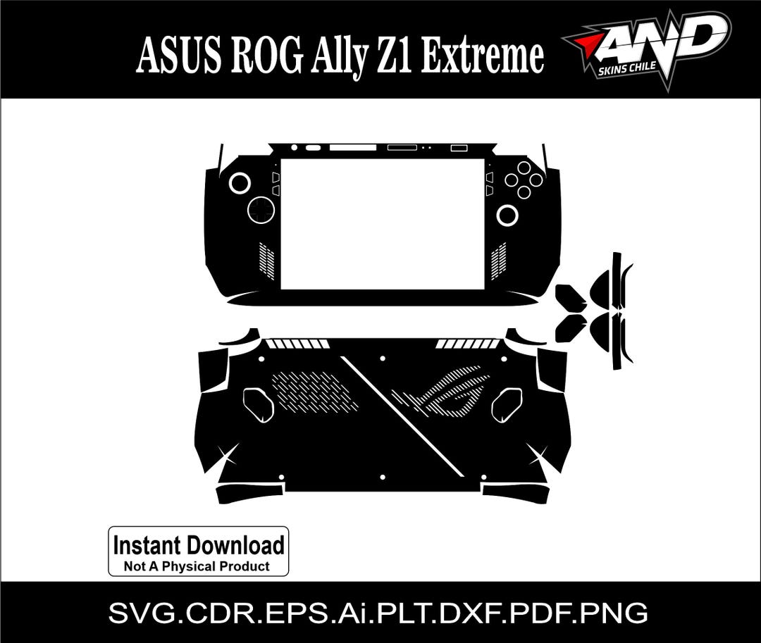 ASUS ROG Ally Z1 Extreme Skin Vector File Skin Die Cut Skin Template ...