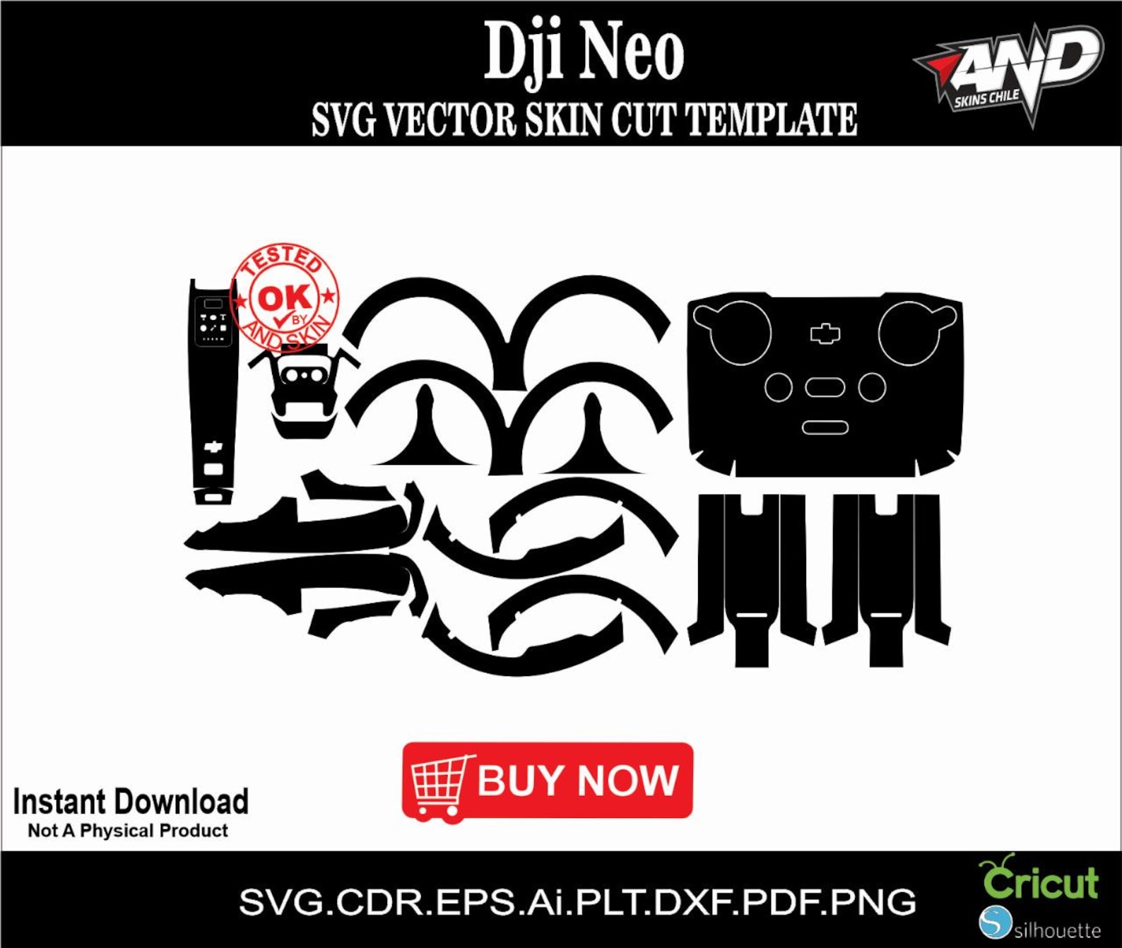 DJI Neo Skin Vector Skin Template Skin Layout Die Cuts Svg Cricut ...