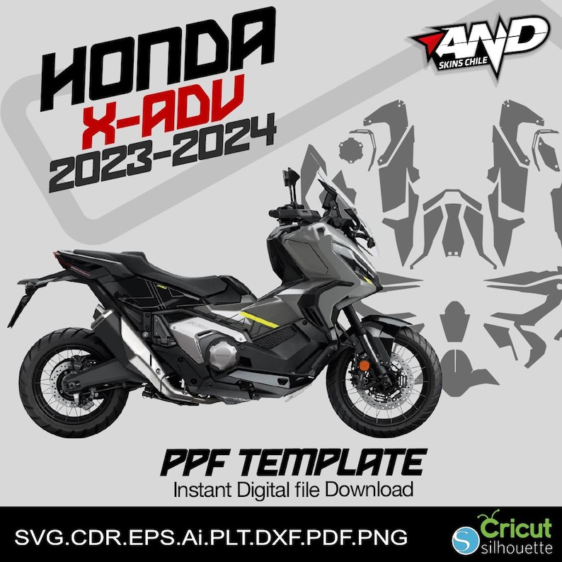 Honda X-ADV (2023-2024) Ppf Skin Template Vector Skin Layout Skin Die ...