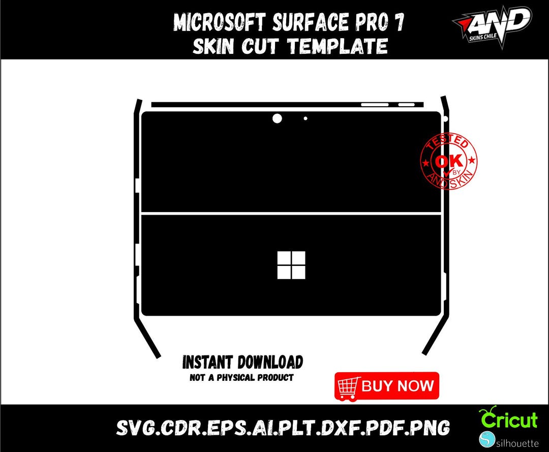 Microsoft Surface Pro 7 Skin Template Vector Skin Layout Skin Die Cuts ...