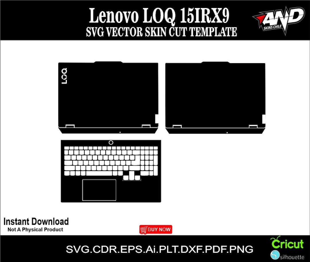 Lenovo LOQ 15IRX9 Skin Vector Template Skin Layout Skin Die Cuts File ...