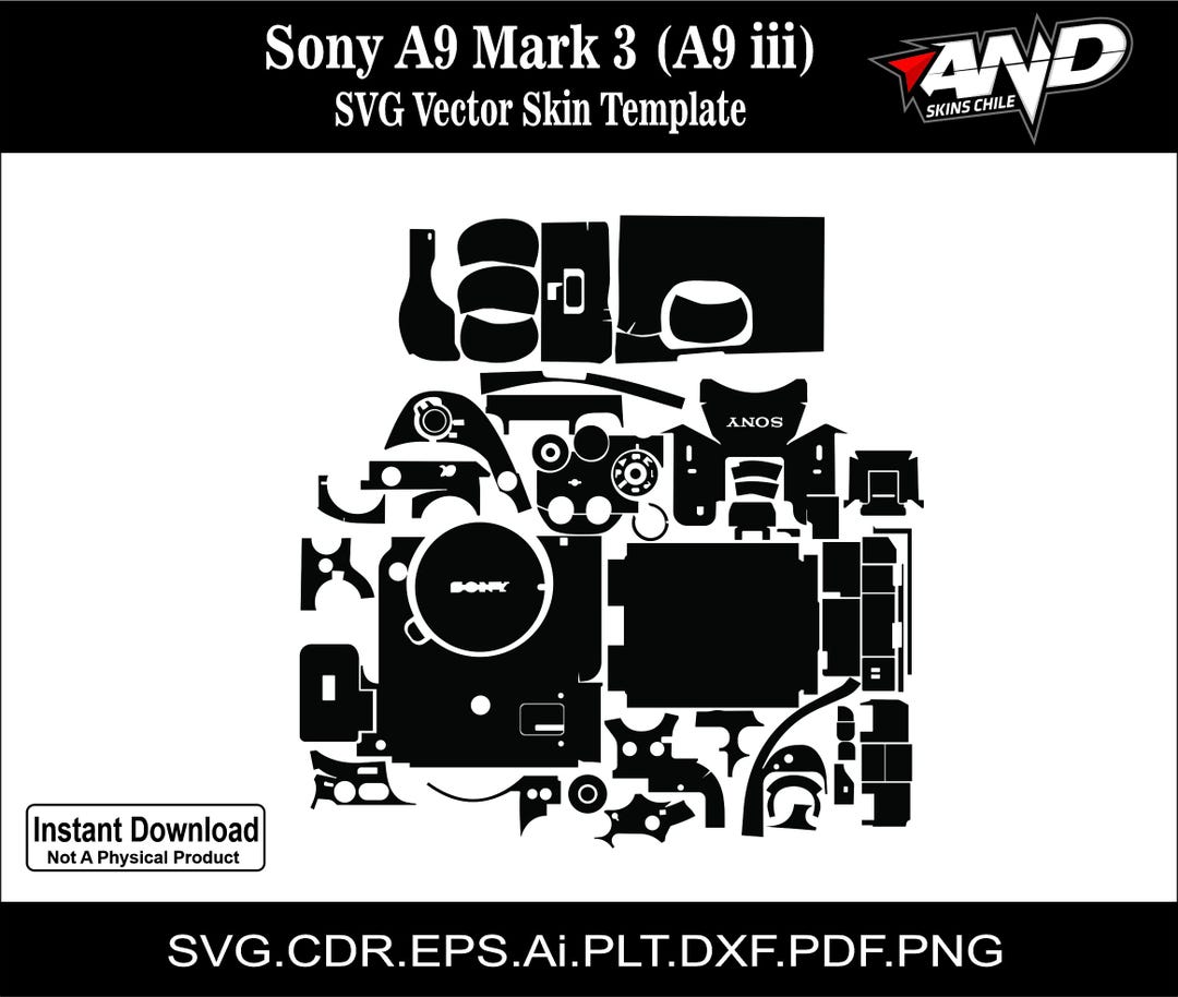 Sony A9 Mark Iii (A9 III) A9 Mark 3 Skin Vector Templater Skin Layout ...