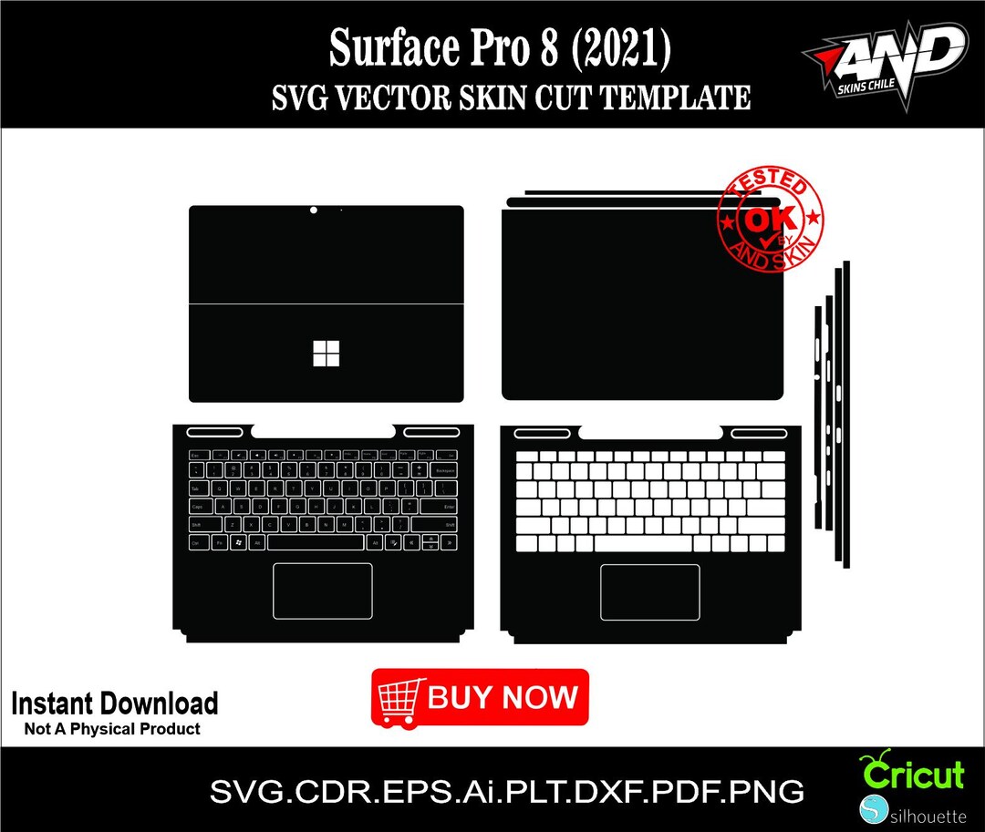 Surface Pro 8 (2021) Skin Vector Template Skin Layout Skin Die Cuts ...