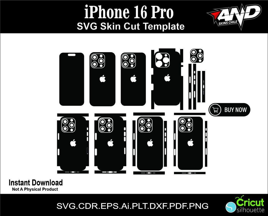 IPhone 16 Pro Skin Vector Template Skin Layout Skin Die Cuts File Svg ...
