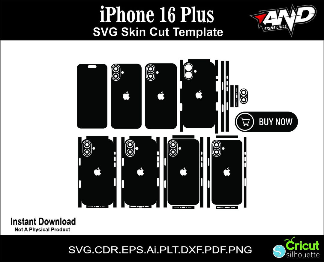 IPhone 16+ Skin Vector Template Skin Layout Skin Die Cuts File Svg Skin ...