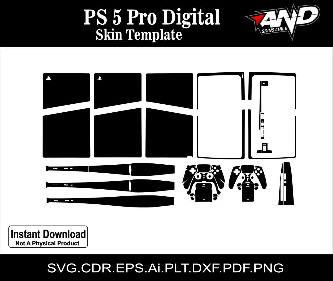 Ps5 Pro Digital Controllerr Skin Template Vector Skin Die Cuts Template ...