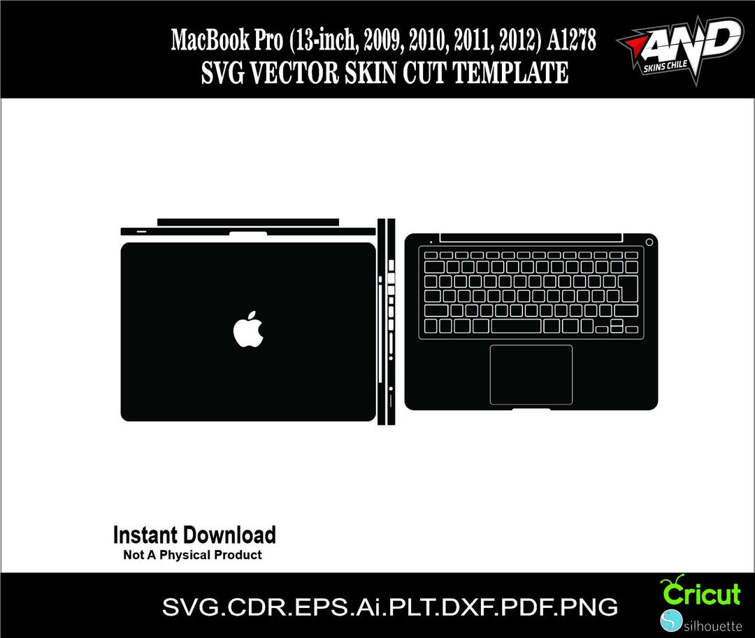 MacBook Pro (13-inch, 2009, 2010, 2011, 2012) A1278 Skin Vector ...