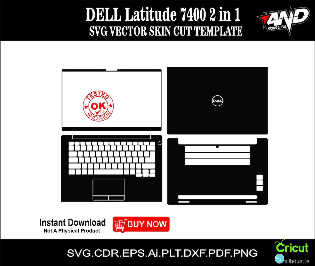 Dell Latitude 7400 (P100G) Skin Vector Template Skin Layout Skin Die ...