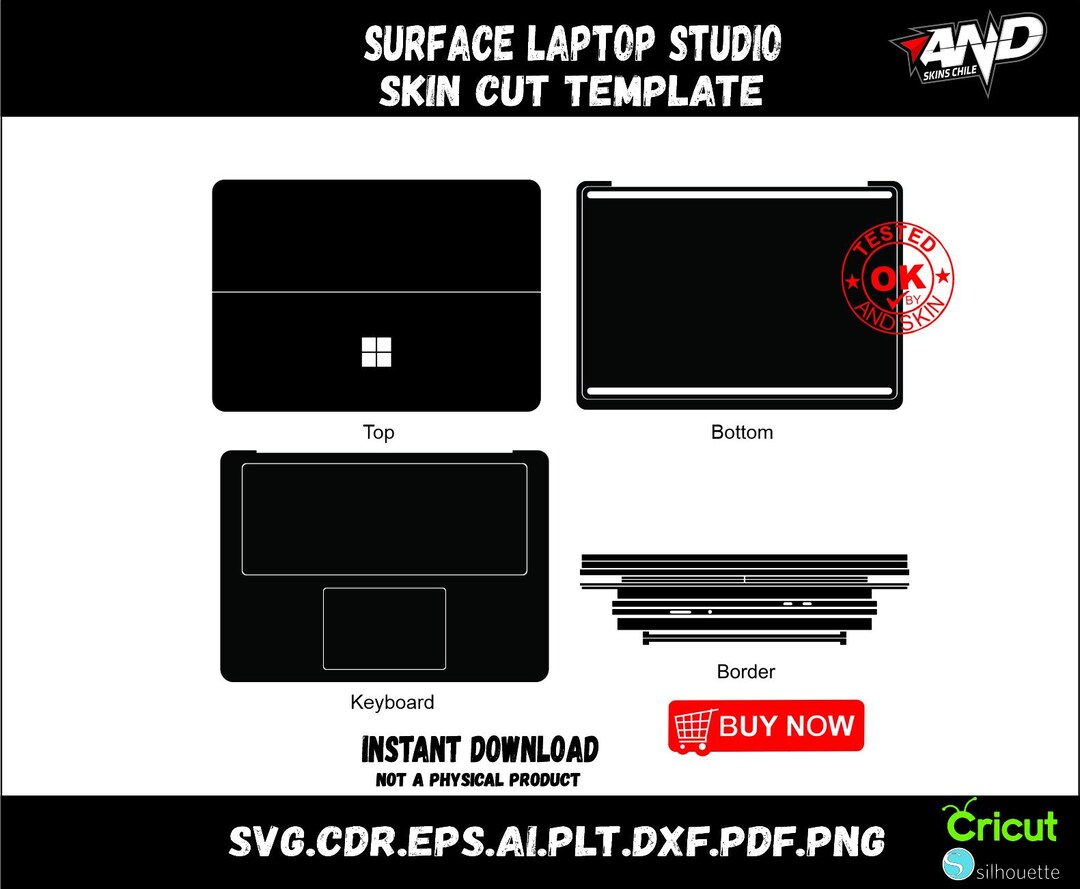 Surface Laptop Studio Skin Template Vector Skin Layout Skin Die Cuts ...