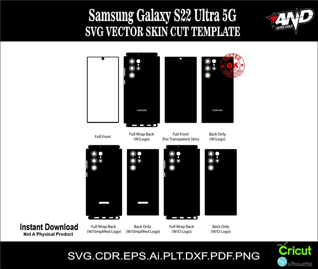 Samsung Galaxy S22 Ultra 5G Skin Vector Template Skin Layout Skin Die ...