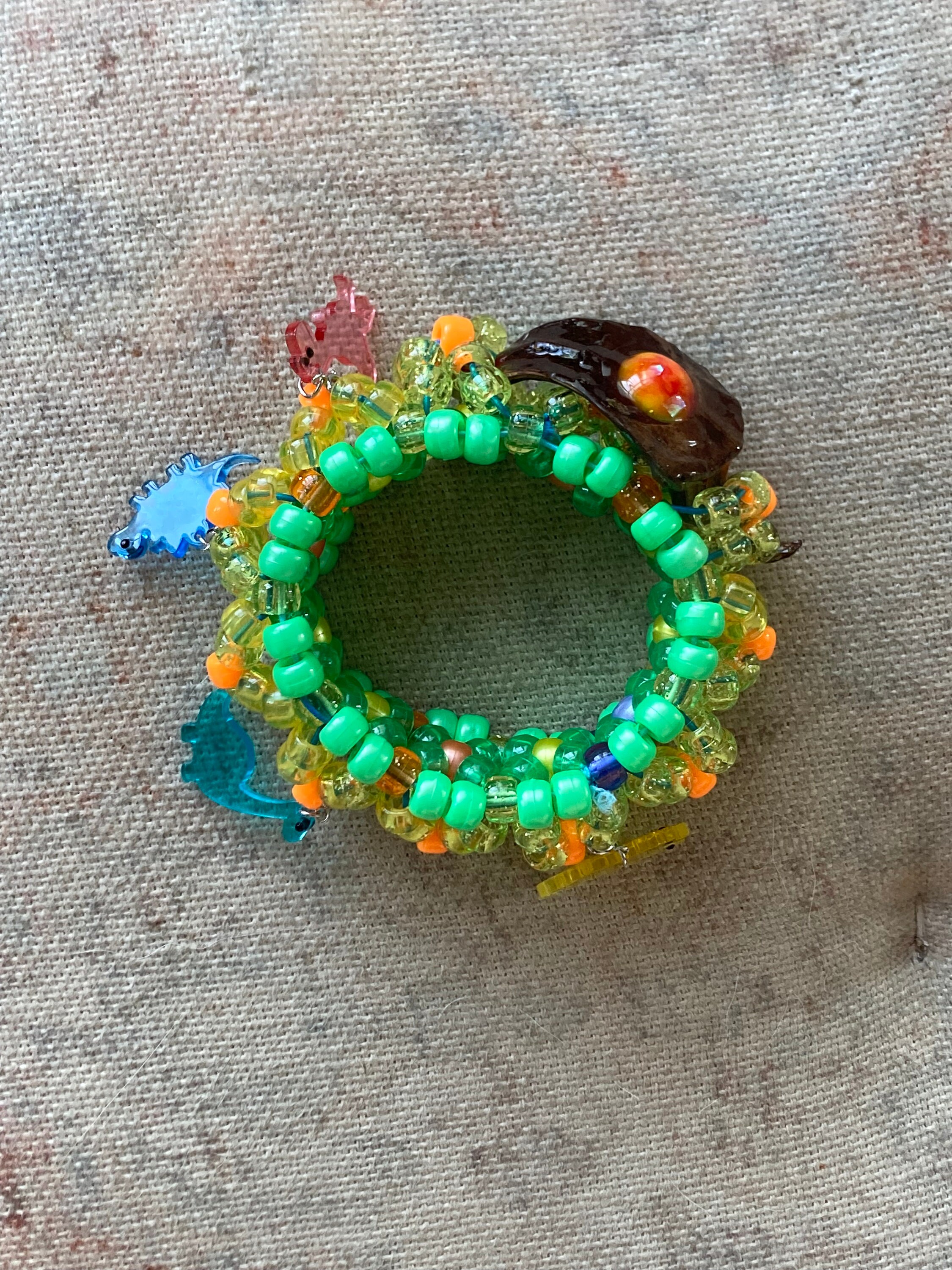 3D Kandi Cuff. Dino Kandi With HUGE Pinecone Scale - Etsy