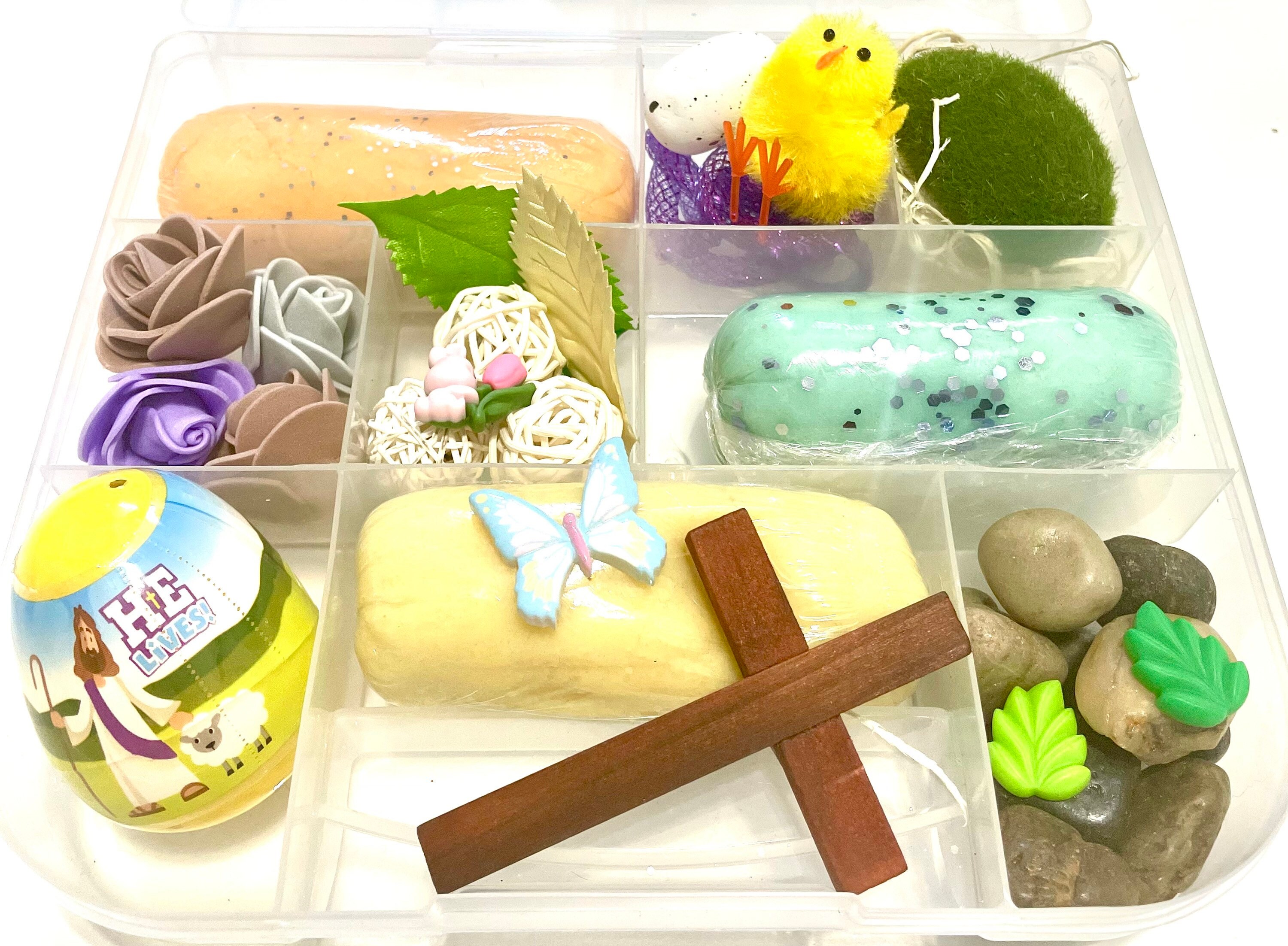 Easter Religious Play Dough Sensory Box, Resurrection Story, Basket ...