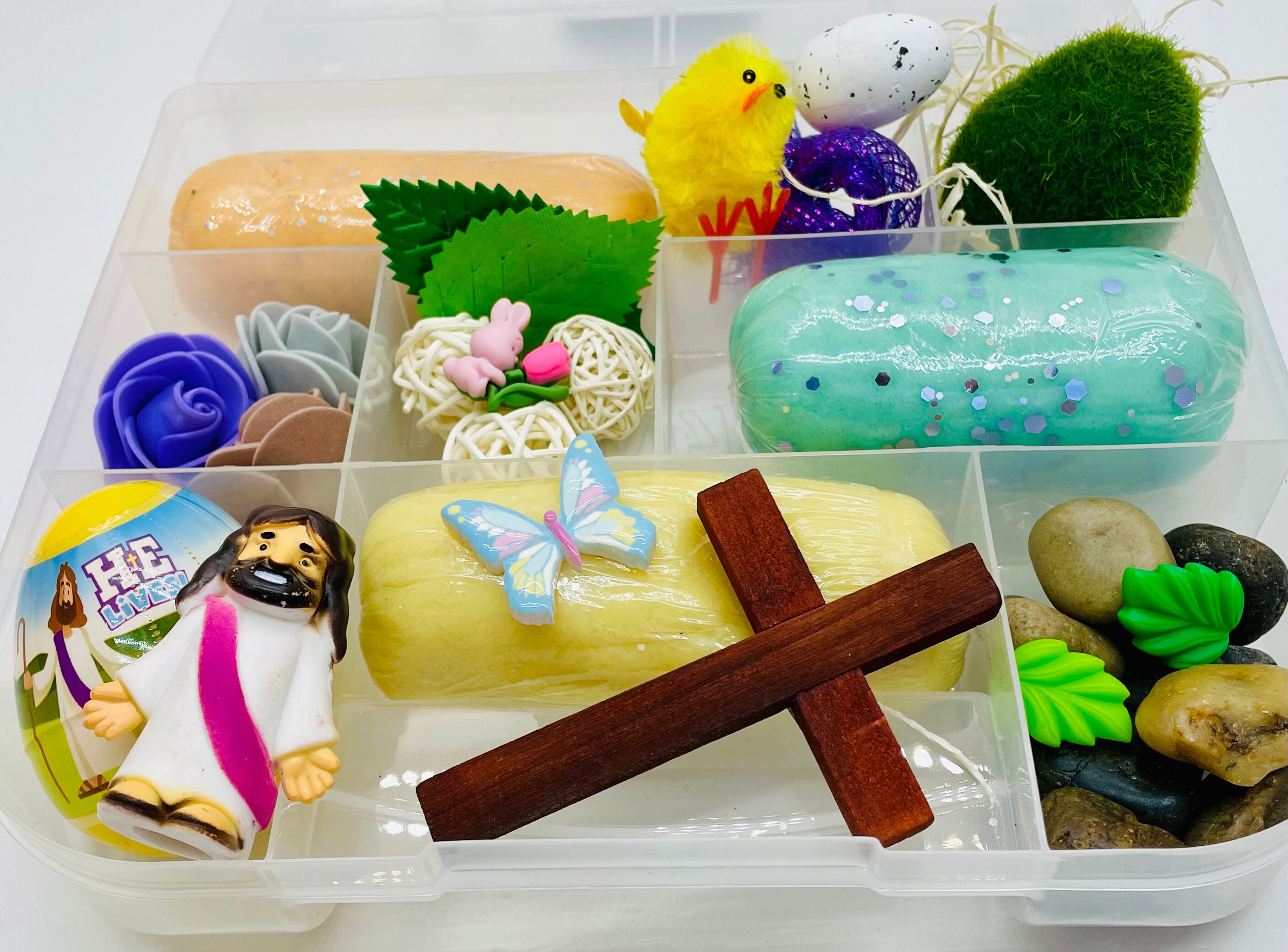 Easter Religious Play Dough Sensory Box, Resurrection Story, Basket ...