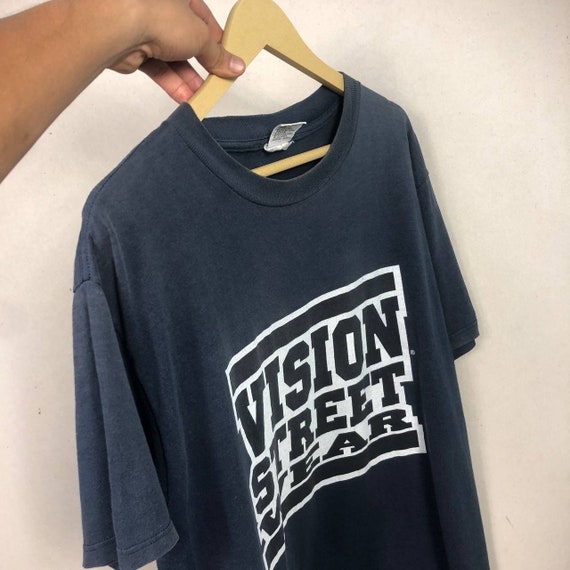 Vintage 90s Vision Street Wear Block Logo Sun Faded T… - Gem