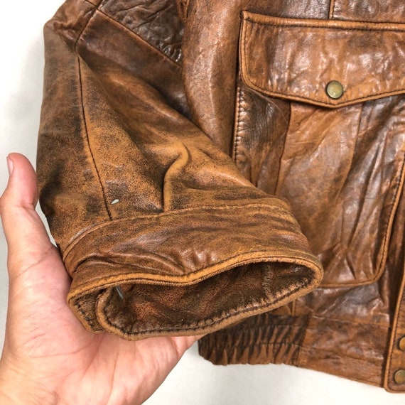 Vintage 80s Reservations Tickets Leather Jacket Type … - Gem
