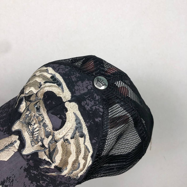 Y2K Affliction Hip Hop Skull Wing Sematary Trucker Hat Snapback - Etsy
