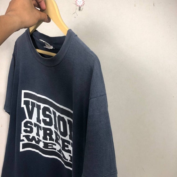Vintage 90s Vision Street Wear Block Logo Sun Faded T… - Gem