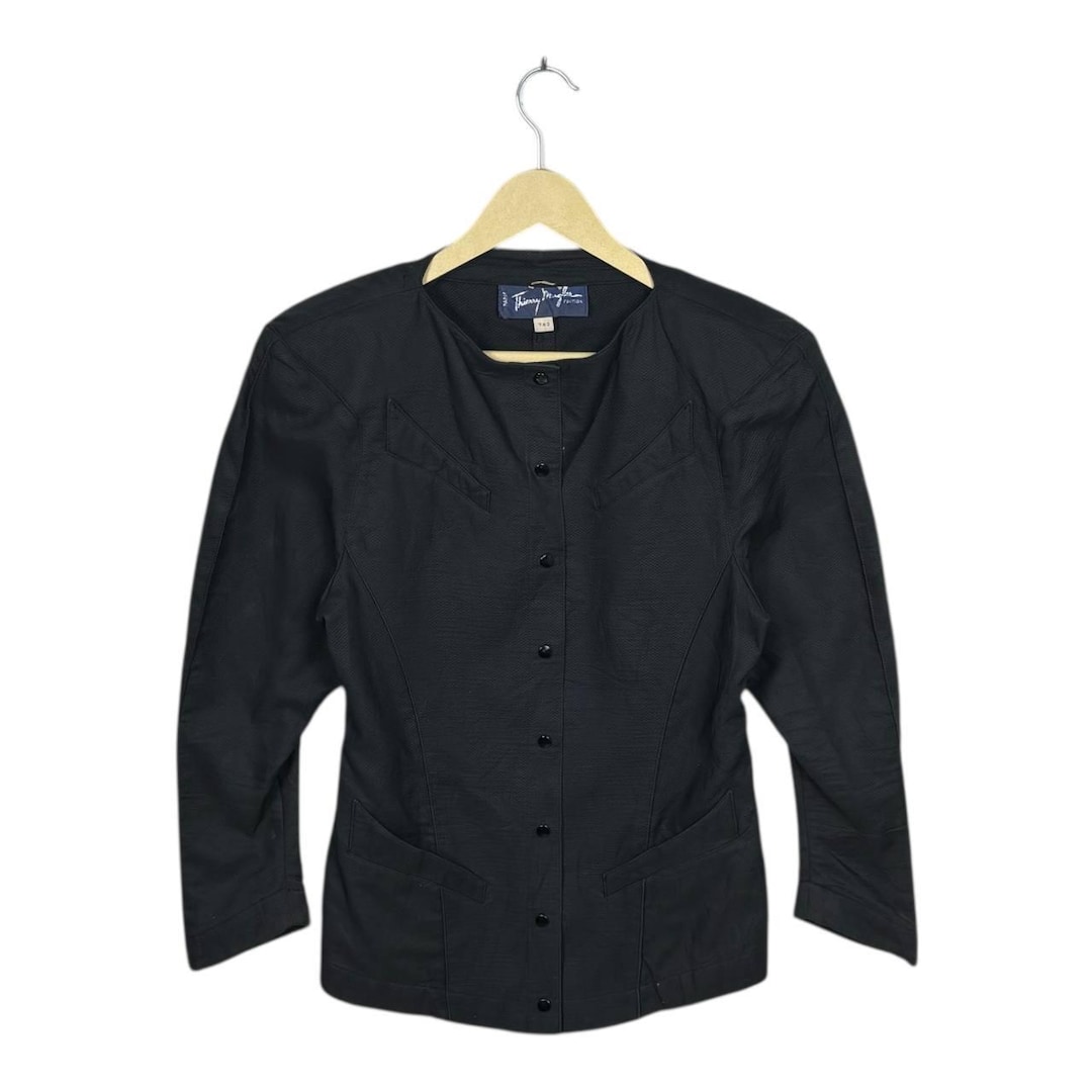 Vintage Thierry Mugler Edition Black Cotton Jacket 1980s Structured ...
