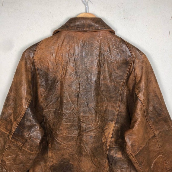 Vintage 80s Reservations Tickets Leather Jacket Type … - Gem