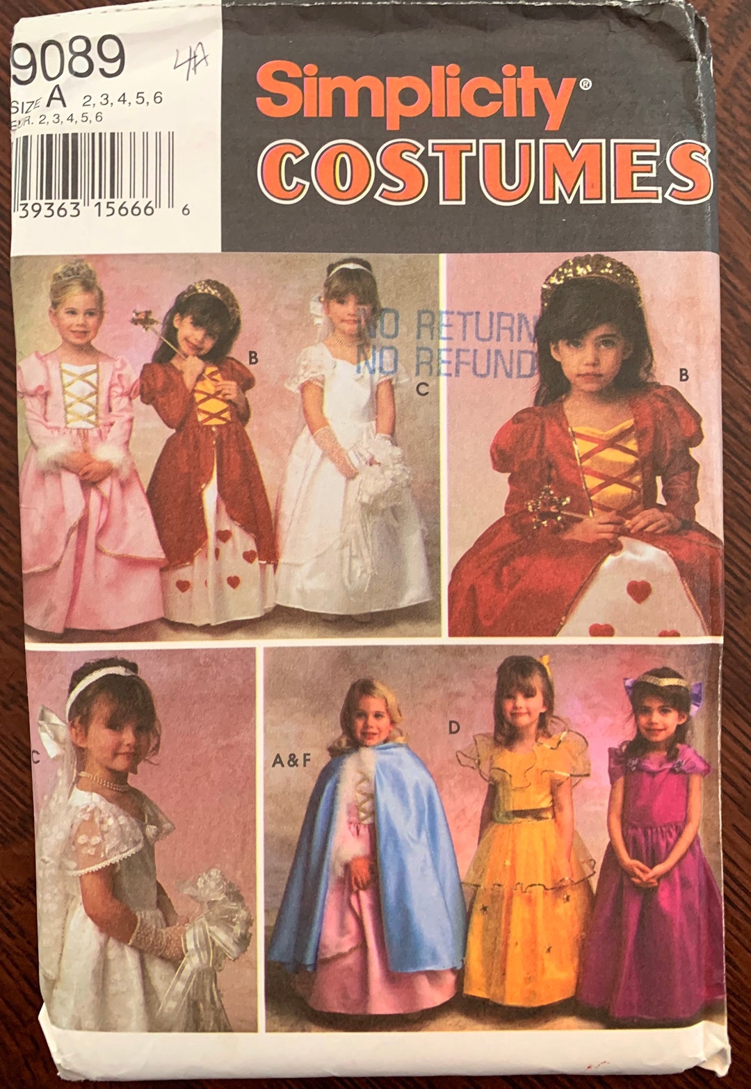 Simplicity Children Costumes Pattern 9089 - Princess, Fairy Godmother ...
