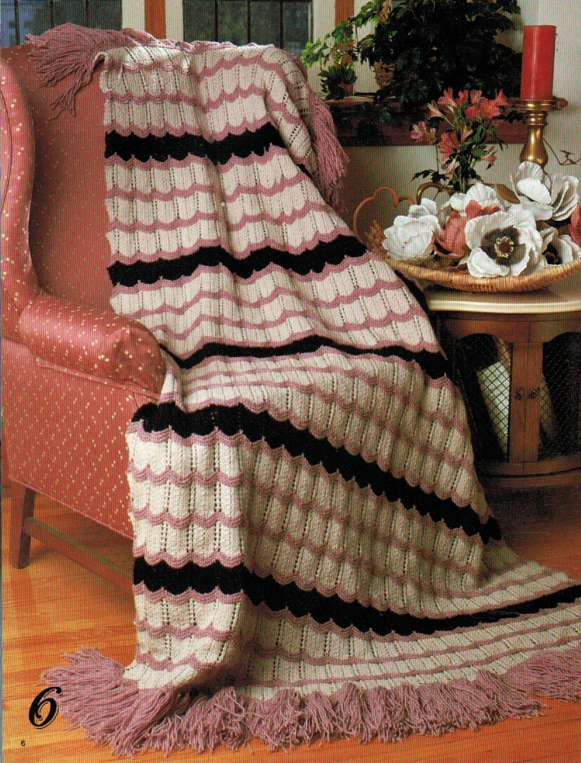 Afghans to Crochet and Knit Patons Booklet 516 12 Different Patterns to ...