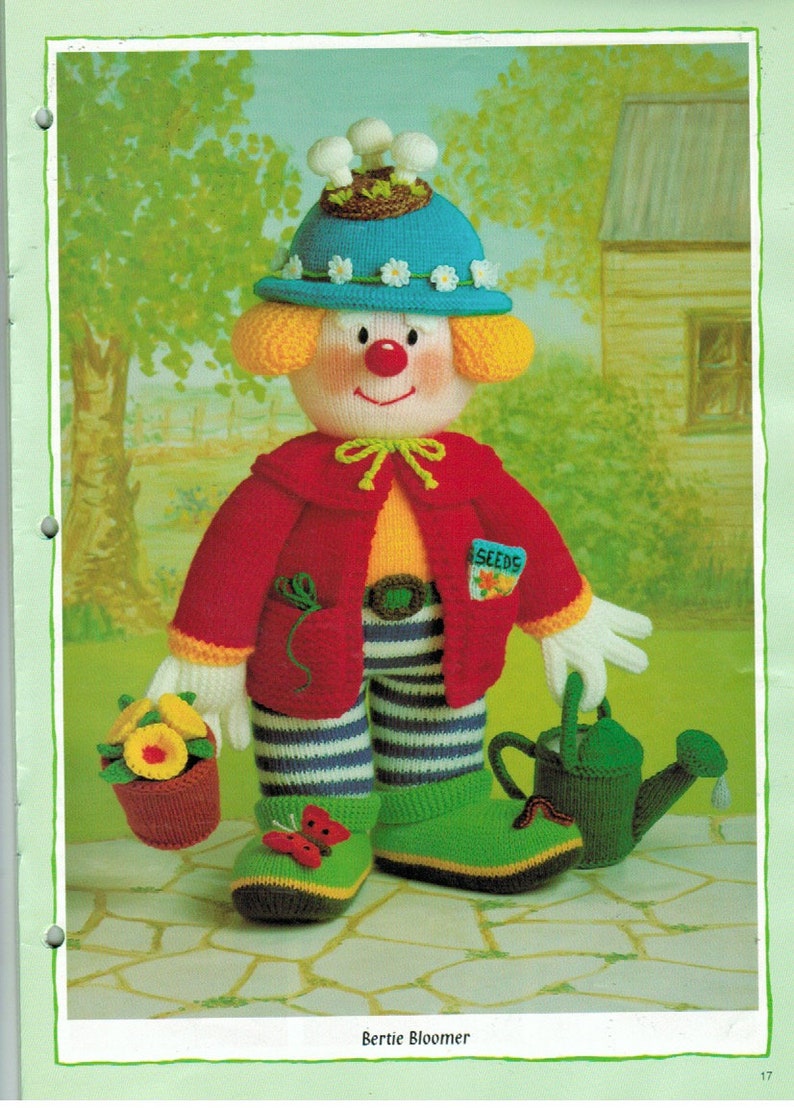 JEAN GREENHOWE'S Knitted CLOWNS - the Red Nose Gang - 5 Different Clown ...