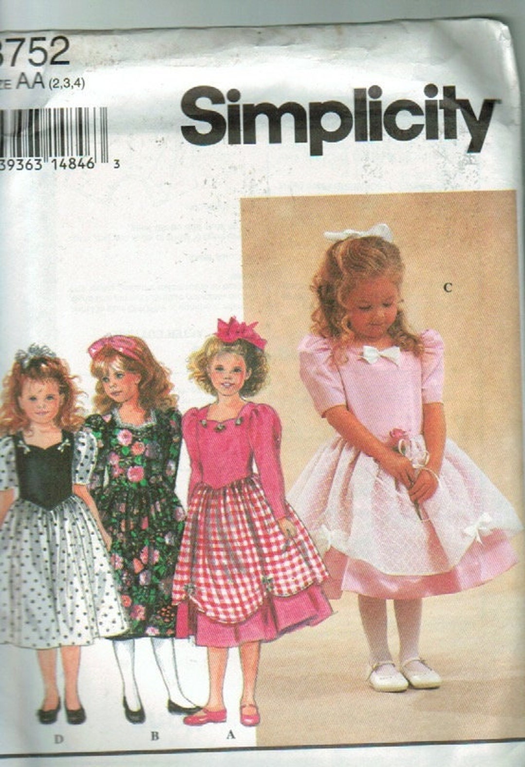 Simplicity Sewing Pattern 8752 - Child's Calf Length Dress With ...