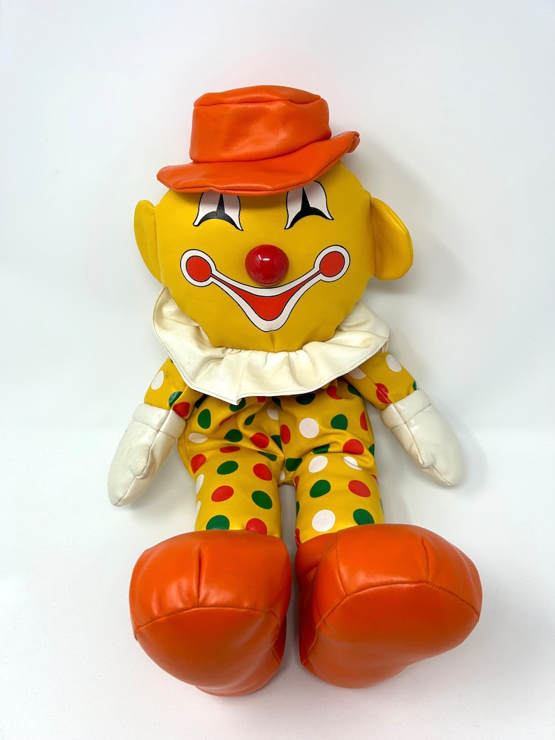 Vintage 18 Inch Stuffed Vinyl PVC Clown - Etsy