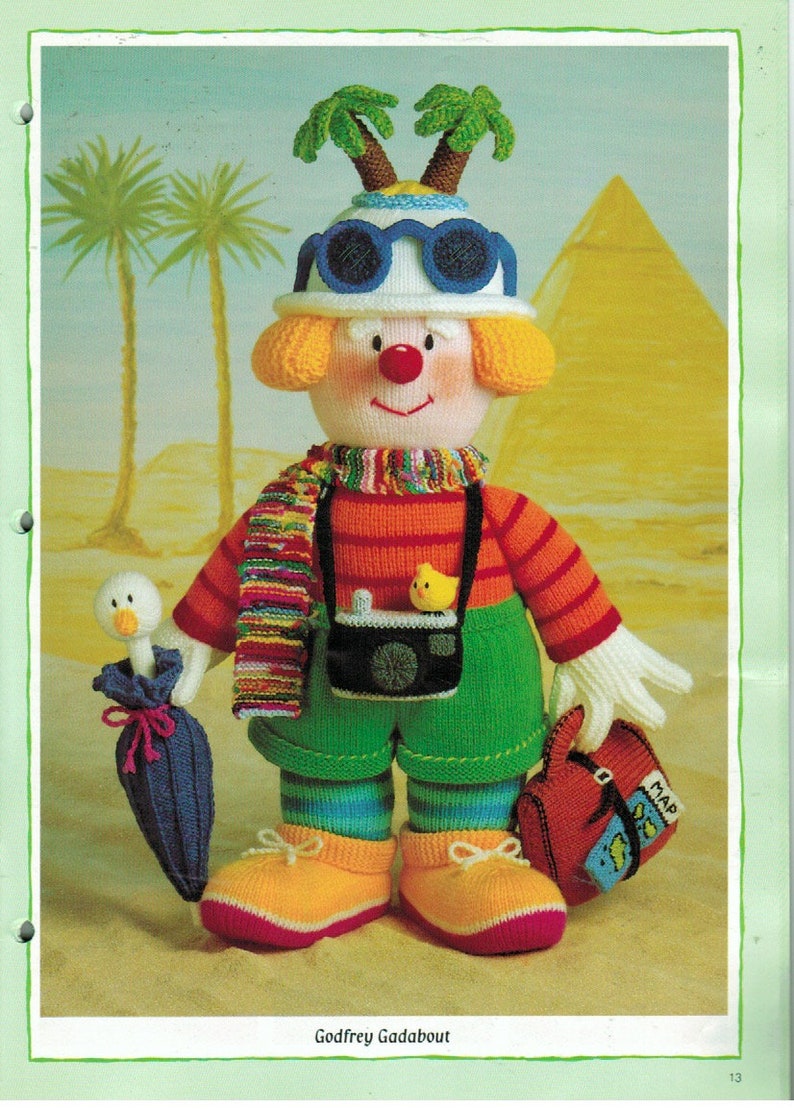 JEAN GREENHOWE'S Knitted CLOWNS - the Red Nose Gang - 5 Different Clown ...