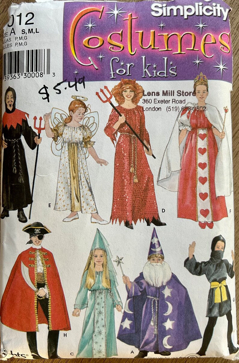 Simplicity COSTUMES FOR KIDS Sewing Pattern 4012 Devil - Etsy