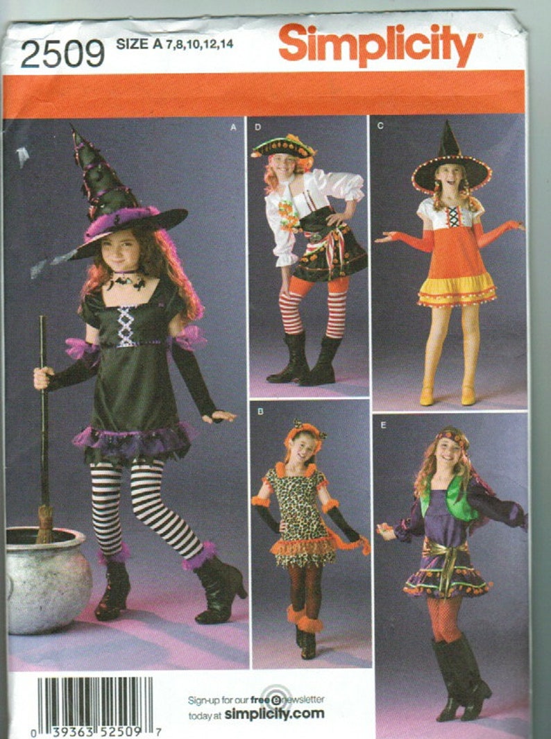 Simplicity Costume Sewing Pattern for Witch, Pirate & Cat - Etsy