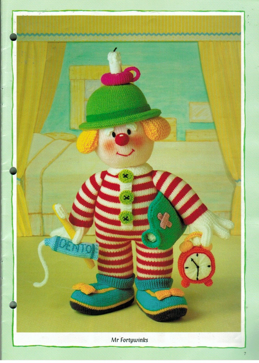 JEAN GREENHOWE'S Knitted CLOWNS - the Red Nose Gang - 5 Different Clown ...