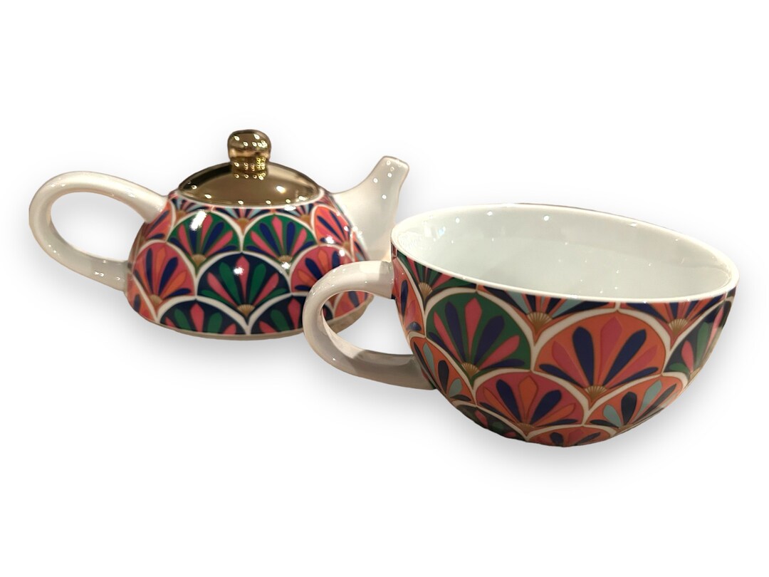 TEA FOR ONE Tea Set Stackable Teapot and Teacup - Etsy