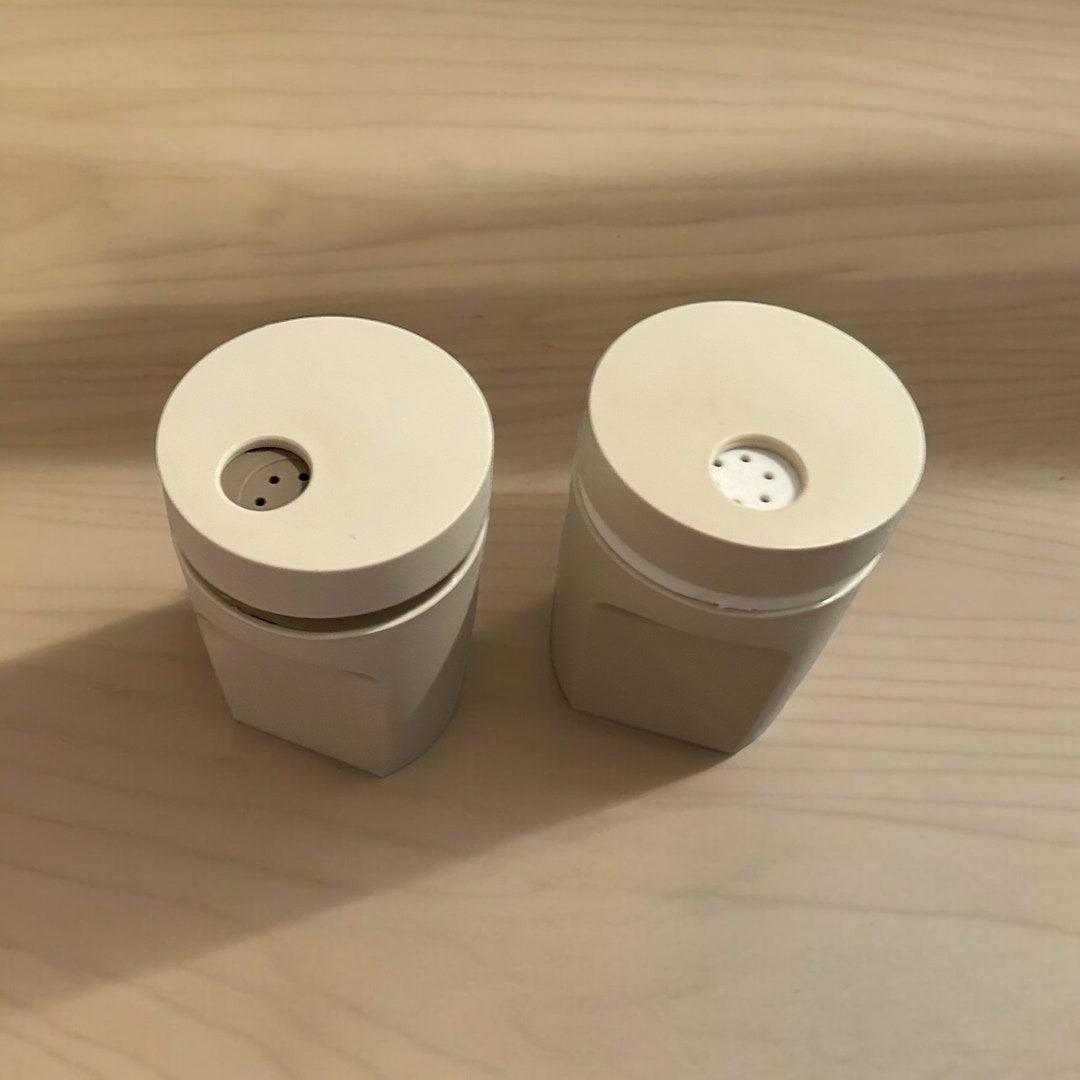 TUPPERWARE Salt and Pepper Shaker Set - Tan and White in Color - Etsy
