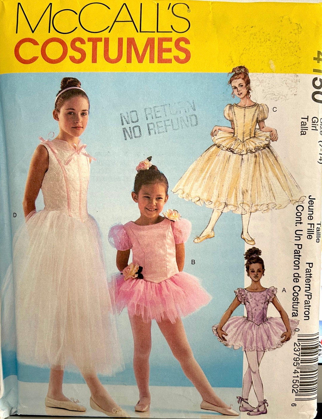 Mccall's COSTUMES PATTERN 4150 Children's Ballerina - Etsy