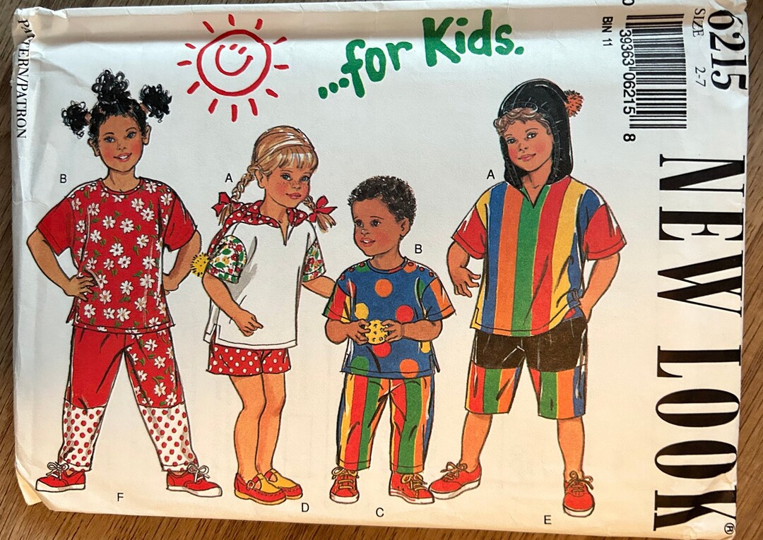 NEW LOOK 6215 Sewing Pattern - for Kids - Sizes 2 - 7 - Top, Trousers ...