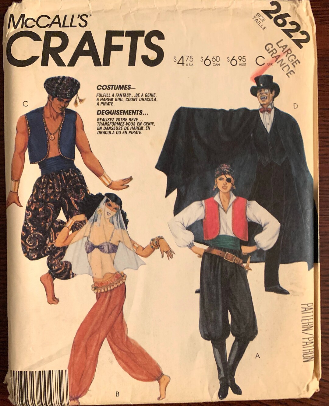 Mccall's Sewing Pattern 2622 - Misses and Men's Costumes - Size Large ...