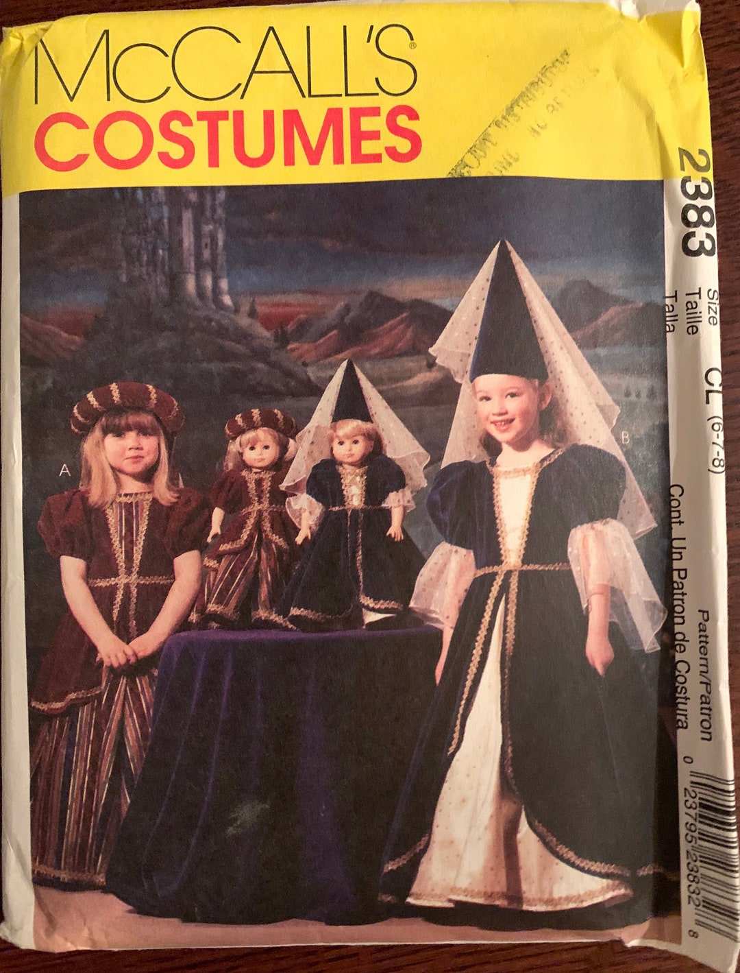 Mccall's Costumes Sewing Pattern - 2383 - Children's Size CL 6, 7, 8 - Etsy