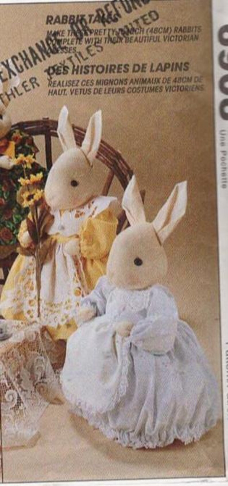 Victorian RABBIT / BUNNY SEWING Pattern - Mccall's Crafts 6908 - 15 ...