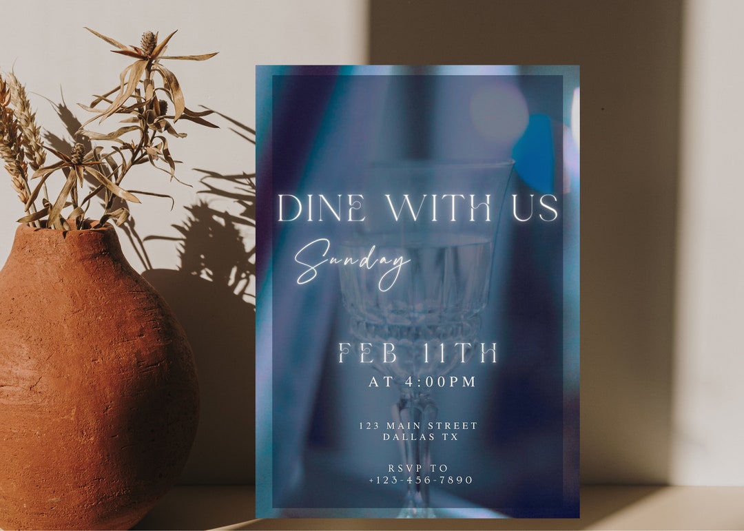 Dinner Party Invitation, Digital Dinner Party Invite, Dinner Invitation ...